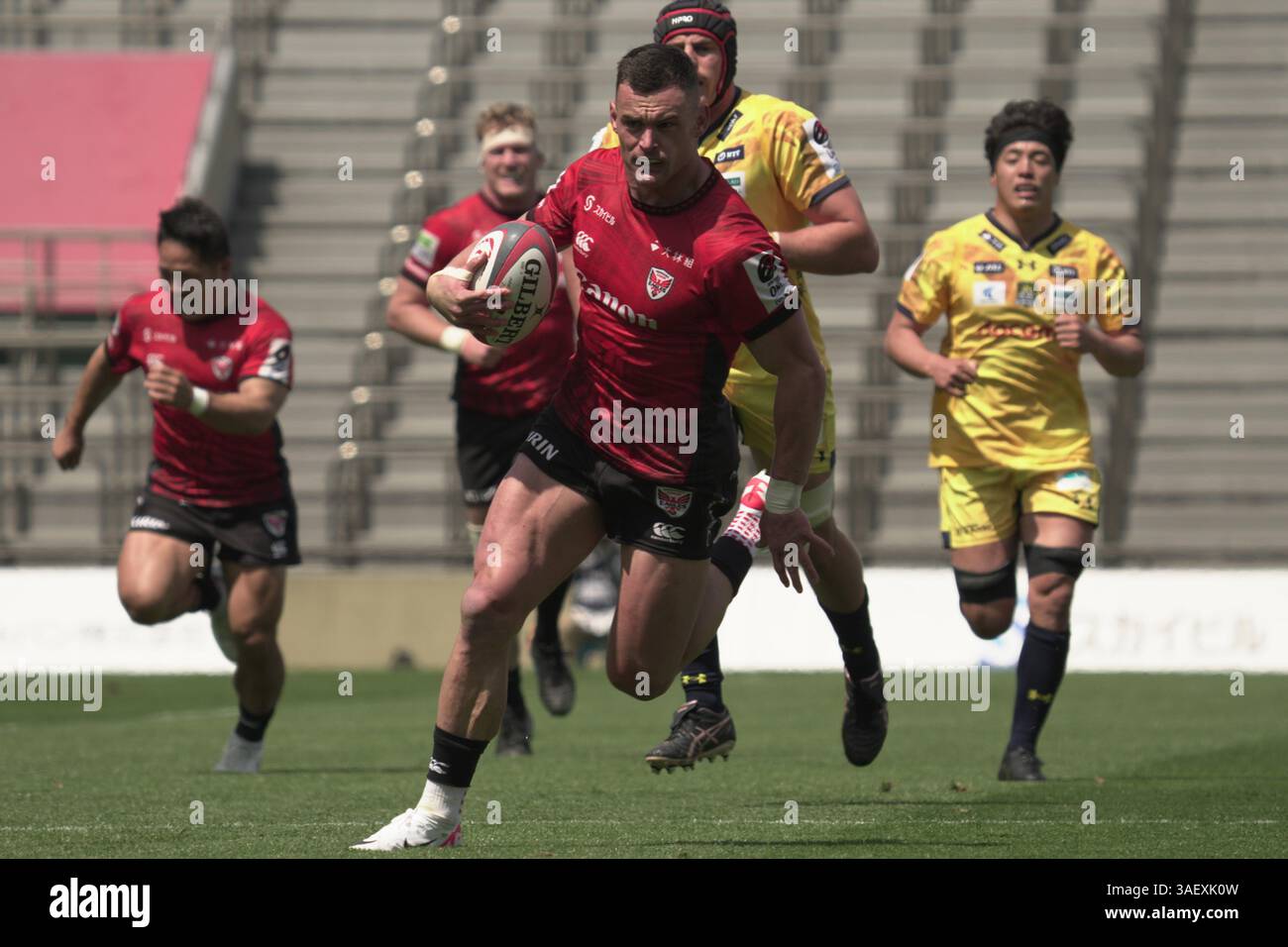 Eagles' Jesse Kriel runs for scoring their team third try during the ...