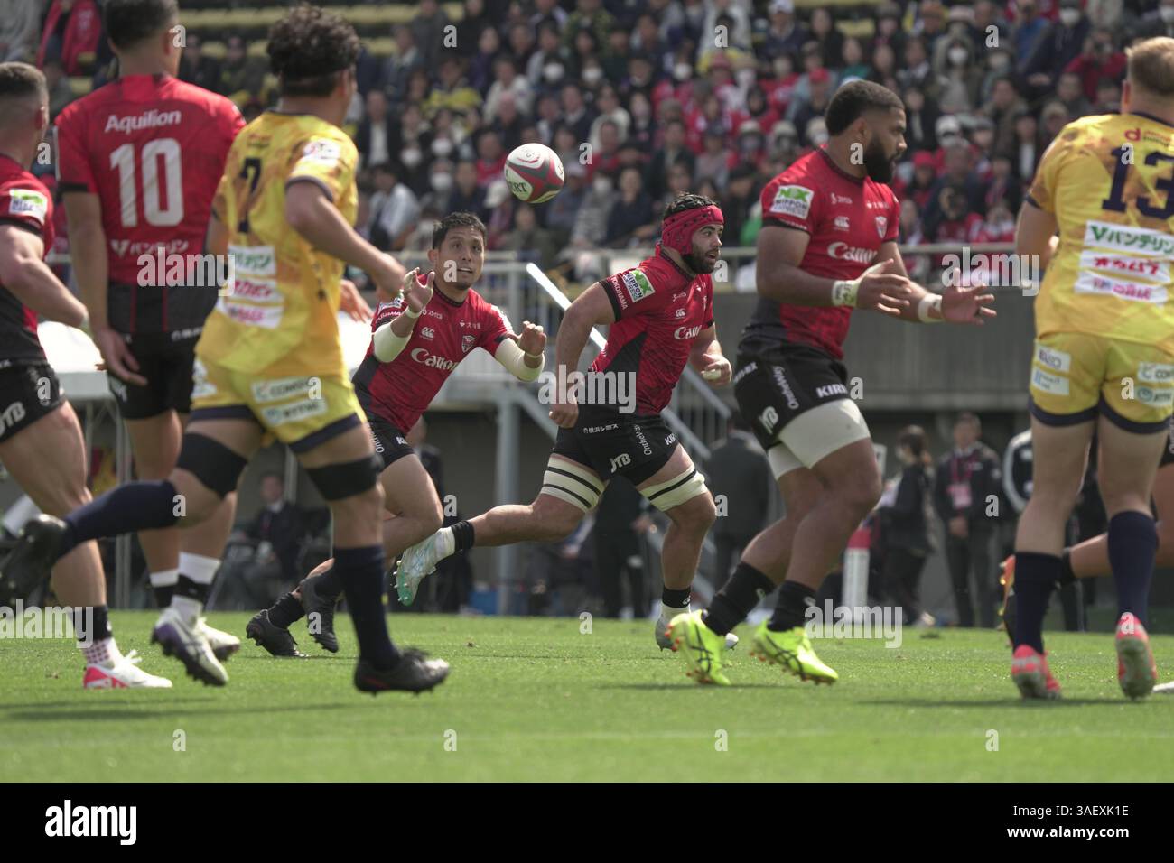 Eagles' Jumpei Ogura during the 2024-25 Japan Rugby League One match between Yokohama Canon ...