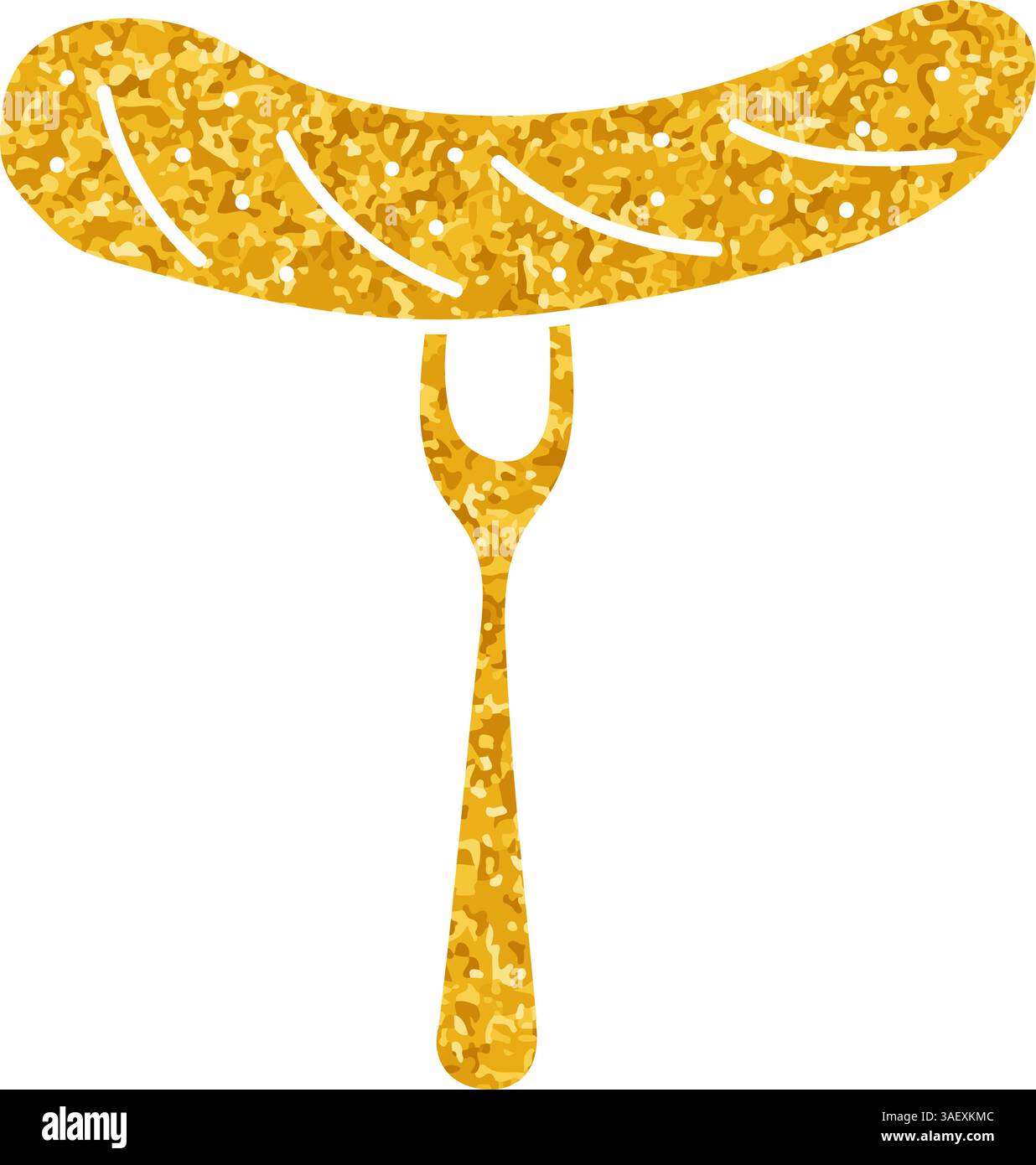 Sausage drawing in gold color style Stock Vector Image & Art - Alamy
