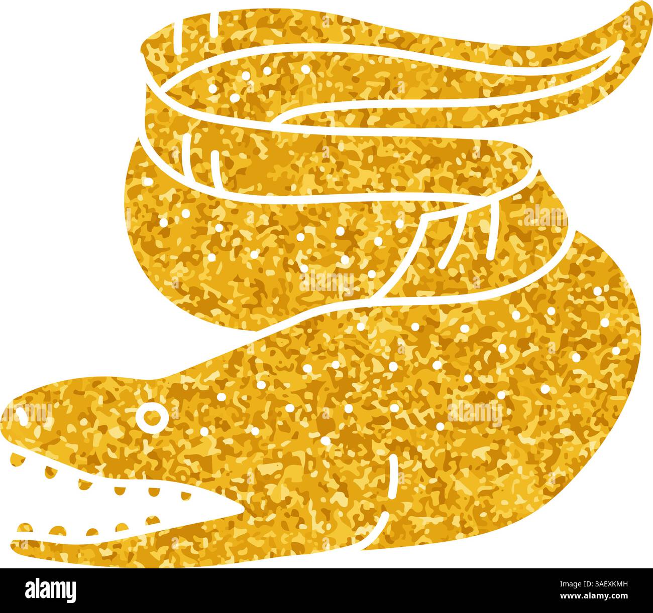Moray eel drawing in gold color style Stock Vector Image & Art - Alamy