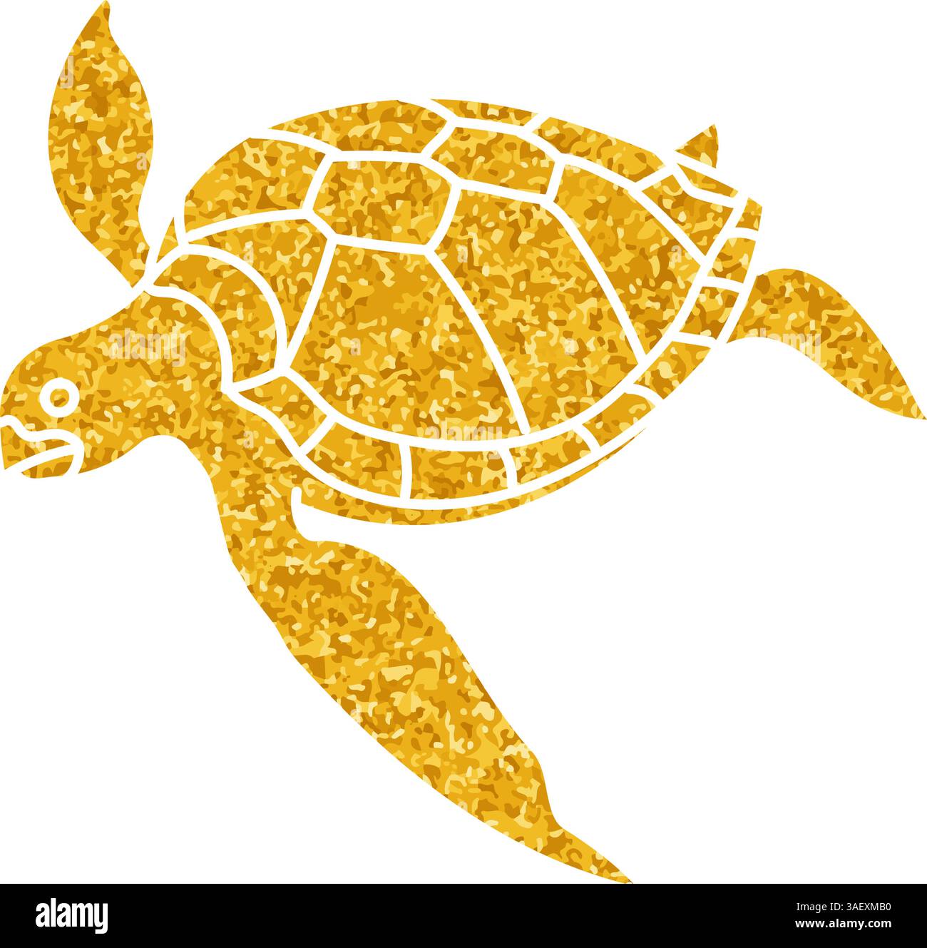 Sea turtle drawing in gold color style Stock Vector Image & Art - Alamy