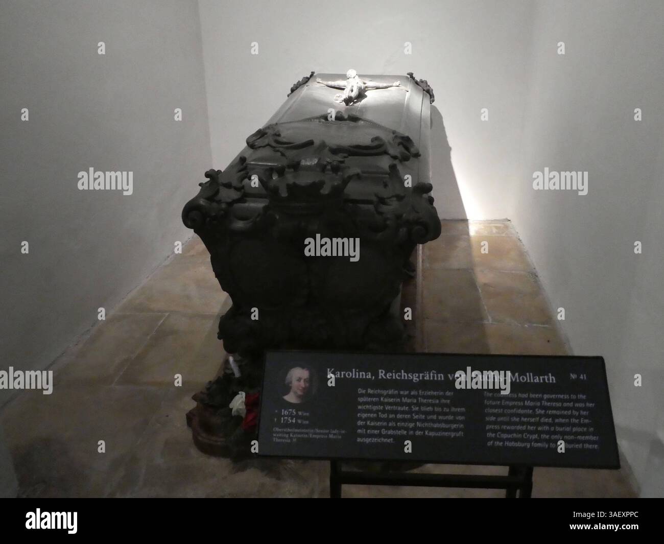 Kapuzinergruft in Wien Sarkophag von Karolina, Reichsgräfin von Fuchs ...