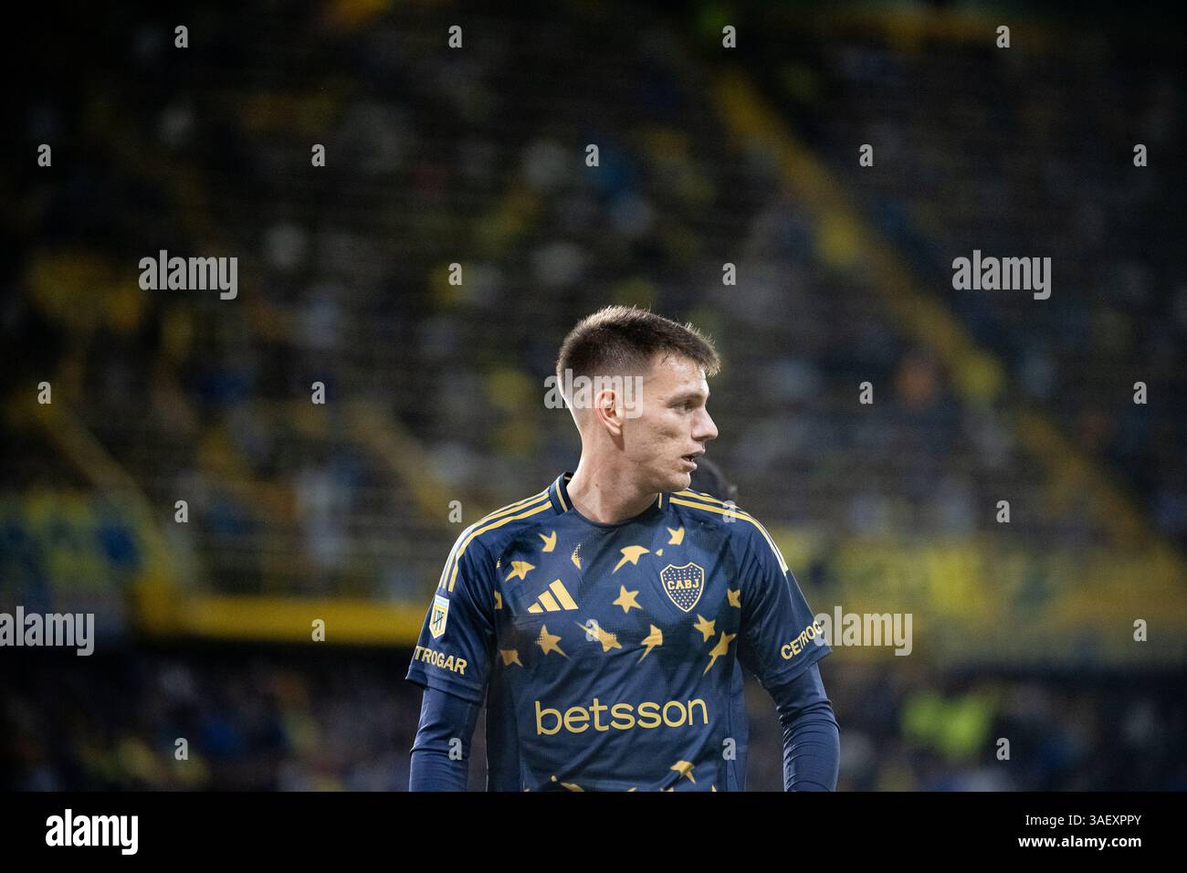 Kevin Zenon of Boca Juniors looks on during a Torneo Apertura Betano ...
