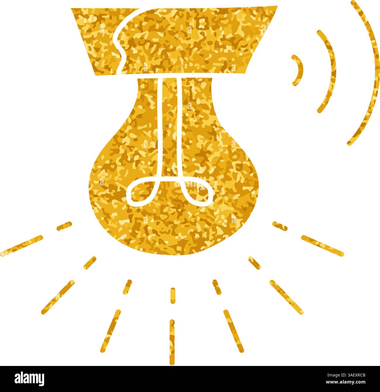 Light bulb lighting drawing in gold color style Stock Vector Image ...