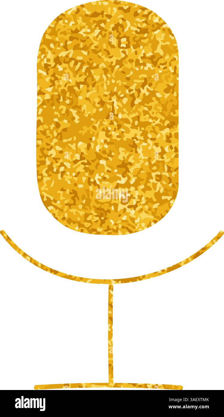 Microphone drawing in gold color style Stock Vector Image & Art - Alamy