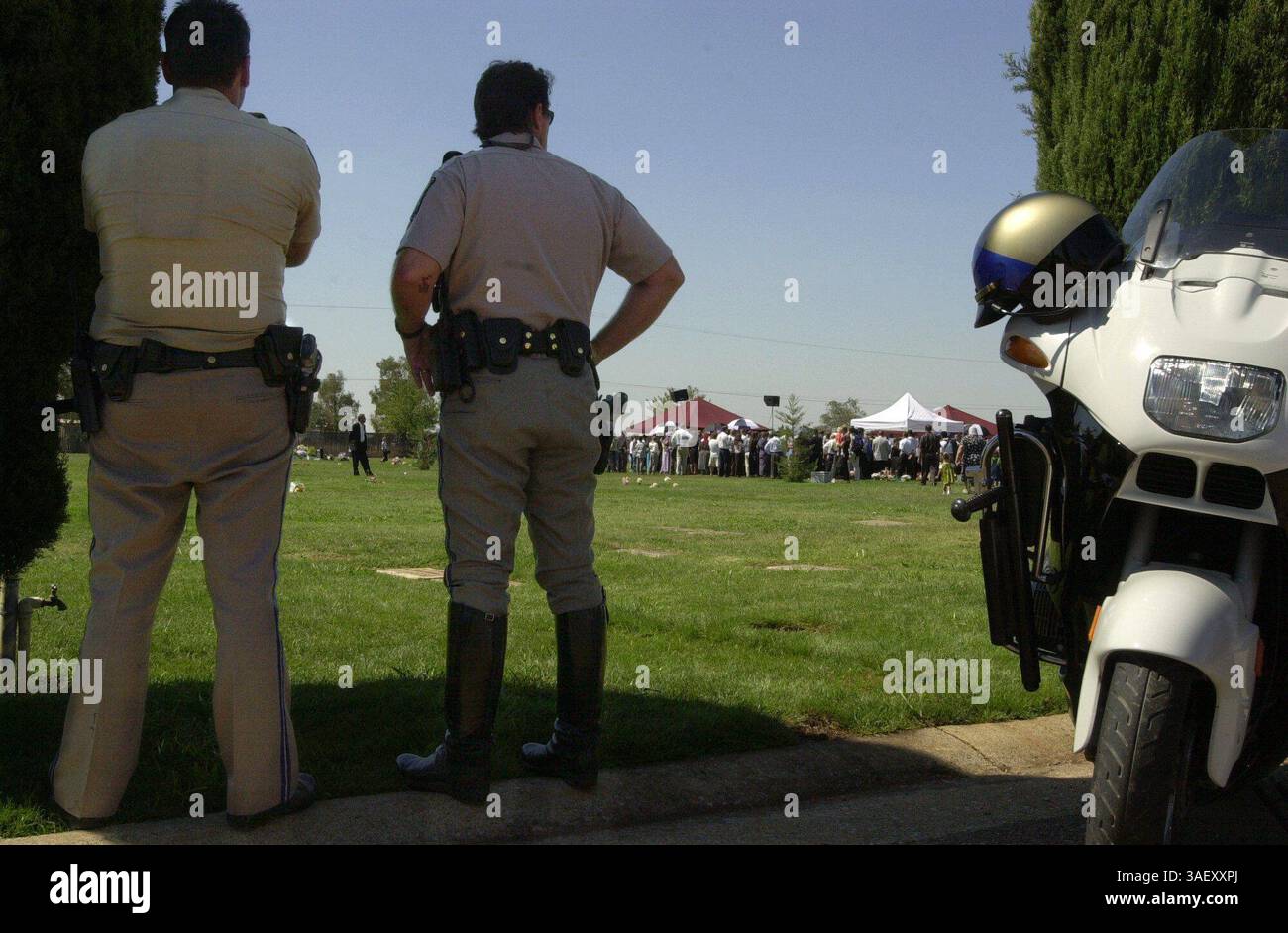 California Highway Patrol officers where among a heavy police presence ...