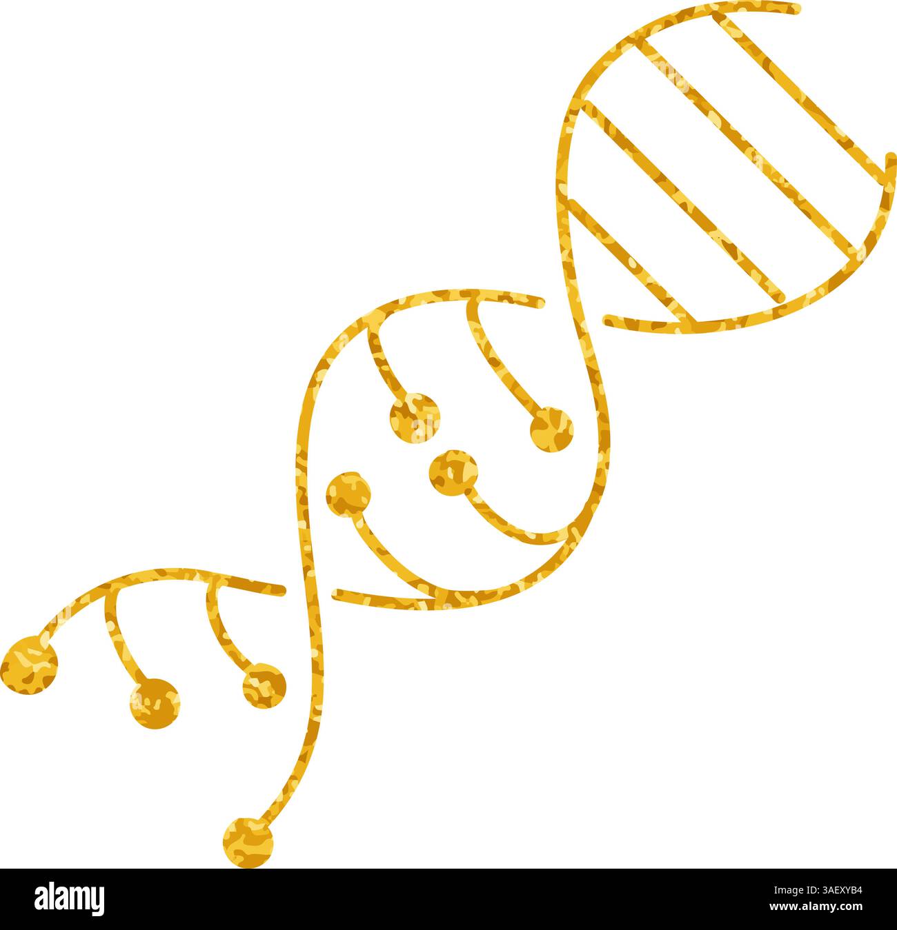 Artificially modified dna strains drawing in gold color style Stock ...