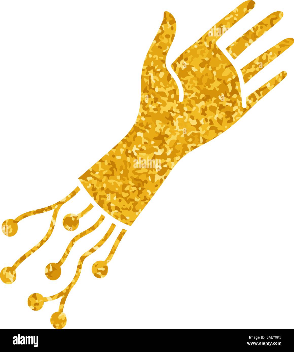 Robotic arm prosthetic drawing in gold color style Stock Vector Image ...