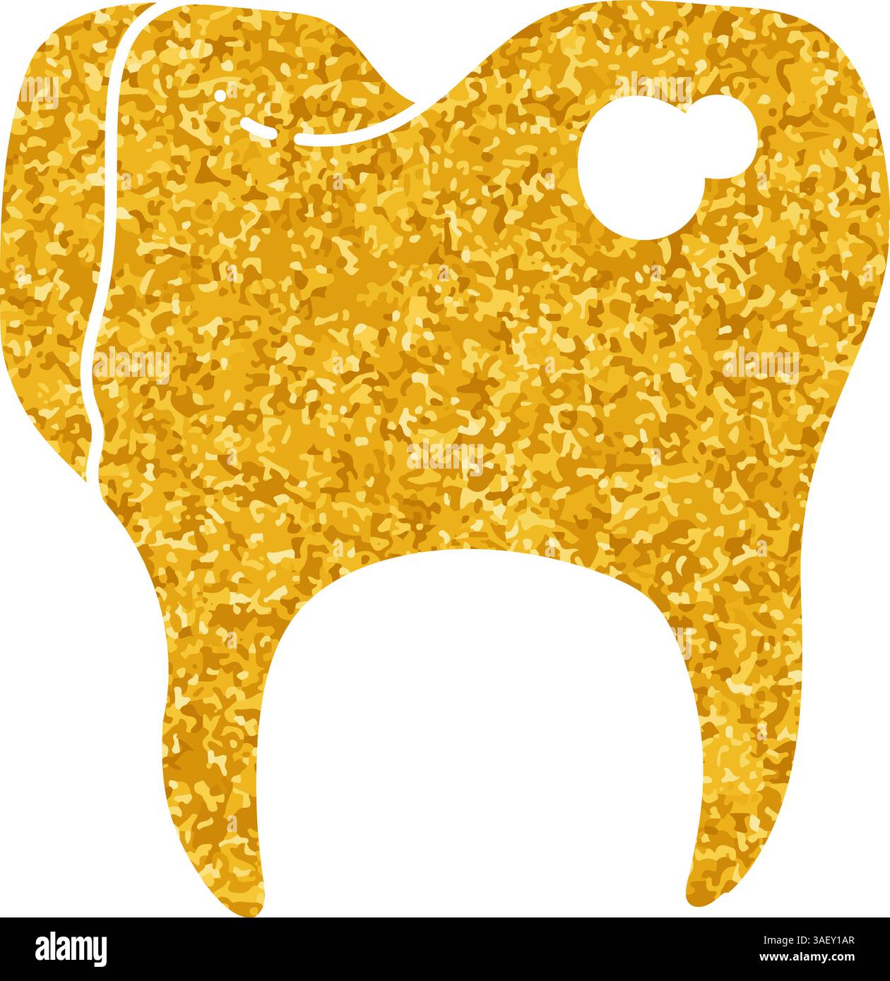 Tooth with ache drawing in gold color style Stock Vector Image & Art ...