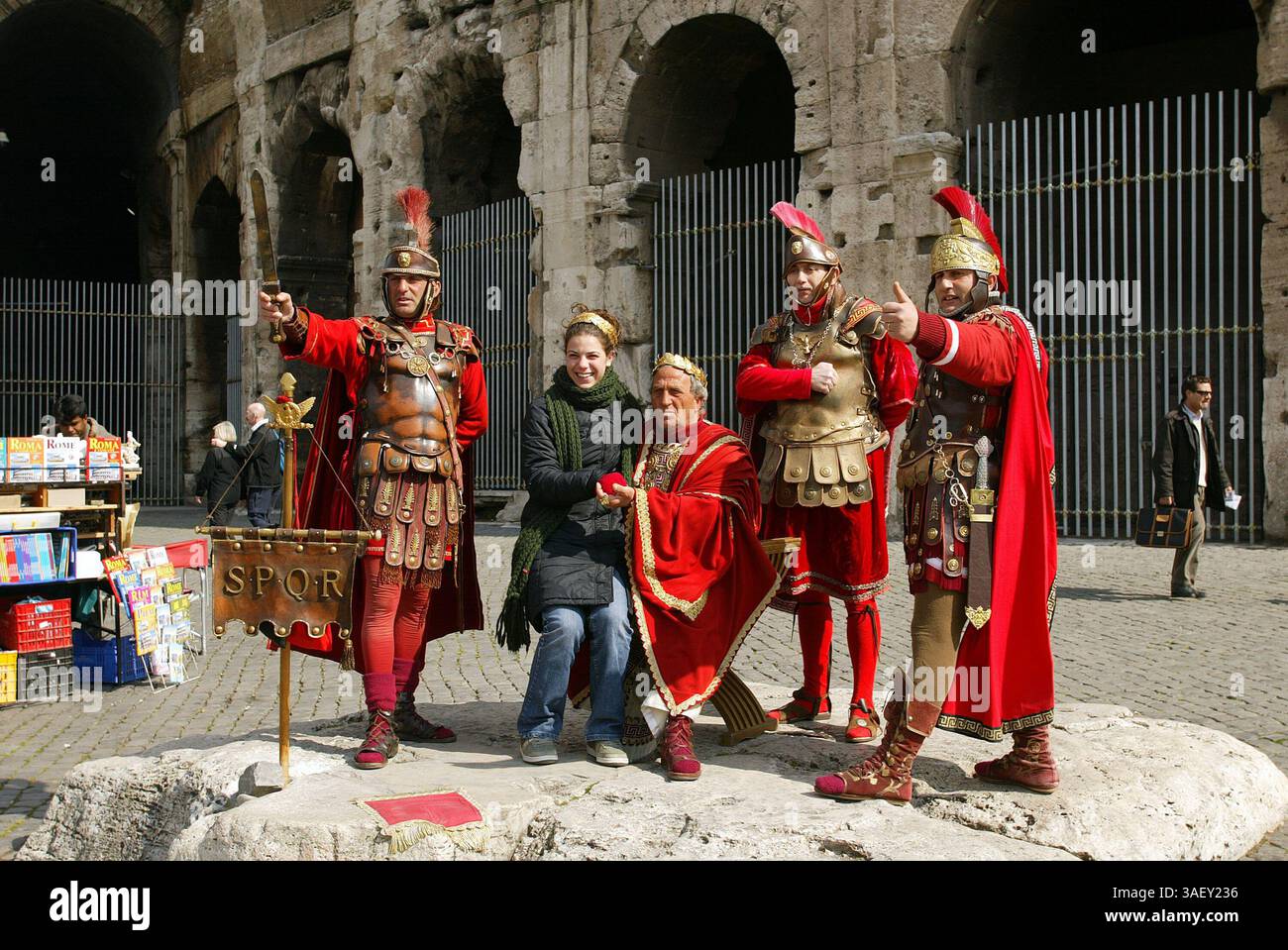 Mar 13, 2005; Rome, Italy; Actors dressed up as gladiators and Roman ...