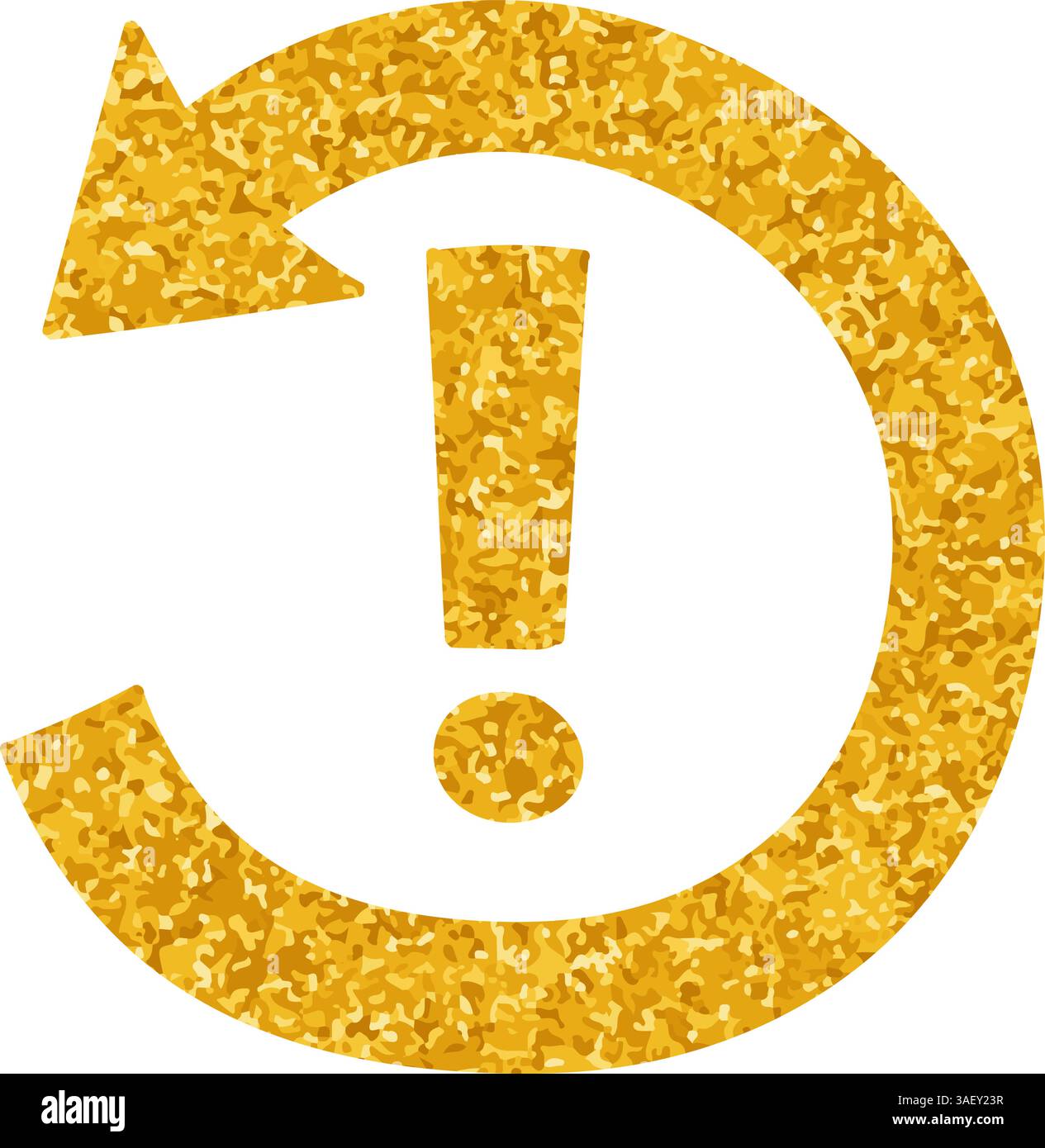 Counterclockwise Rotating Arrow Icon With Exclamation Mark Drawing In