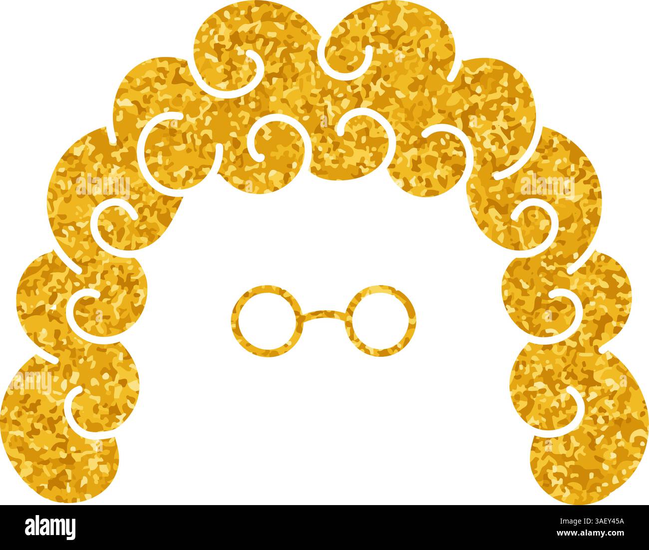 Judge hair and eyeglasses drawing in gold color style Stock Vector ...