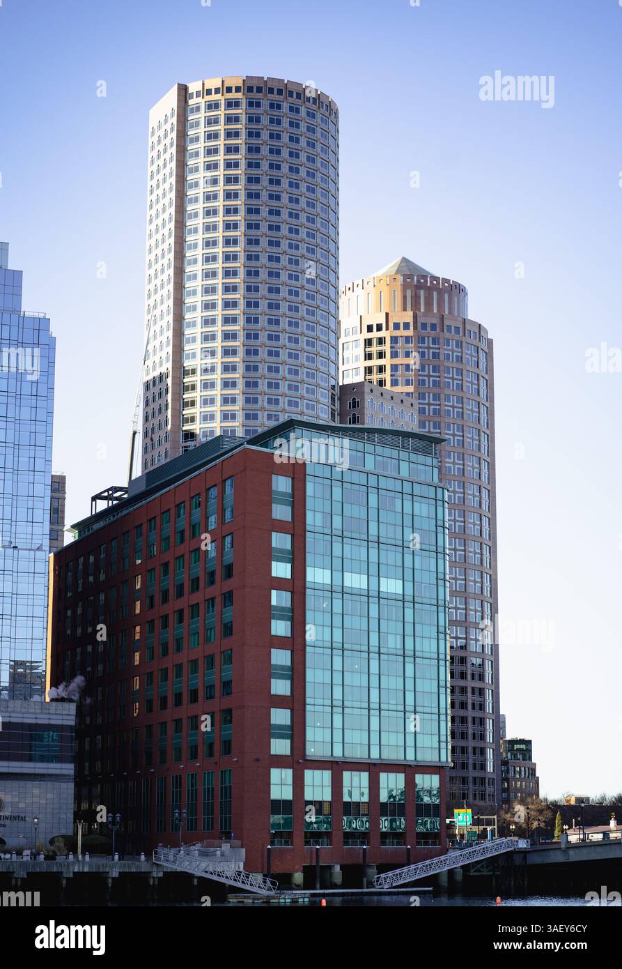 Boston Seaport City Landscape Skyline International Place Stock Photo ...