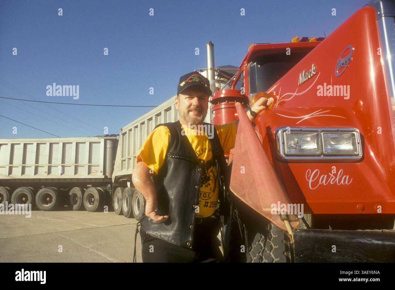 Oct 24, 1993; Detroit, Michigan, USA; John Buhrie drives a 42-wheel ...