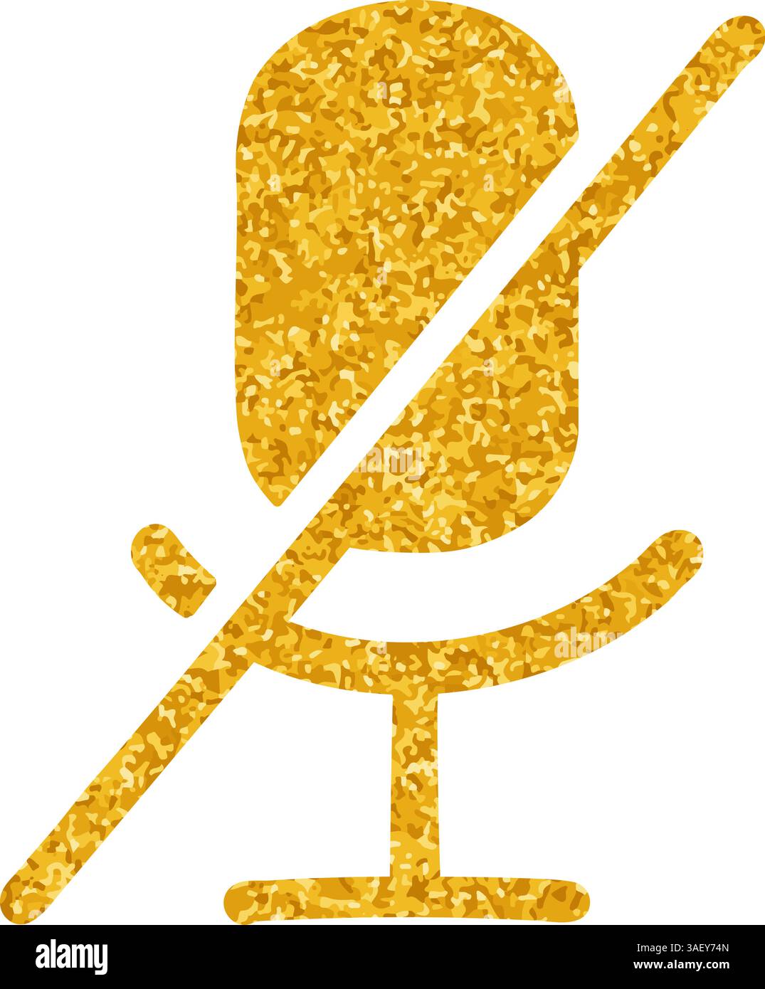 Microphone disabled drawing in gold color style Stock Vector Image ...