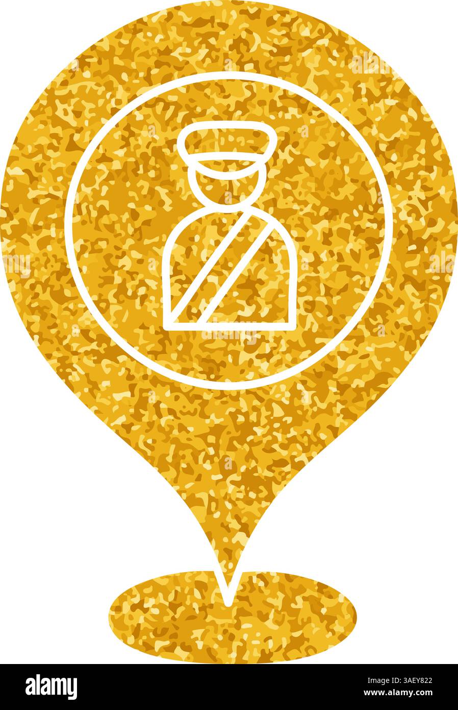 drawing in gold color style pin map checkpoint Stock Vector Image & Art ...