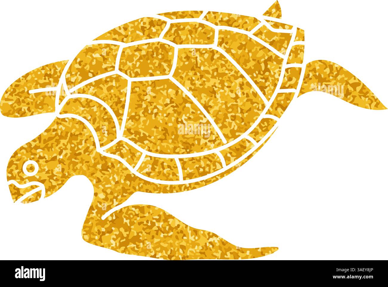 Sea turtle drawing in gold color style Stock Vector Image & Art - Alamy