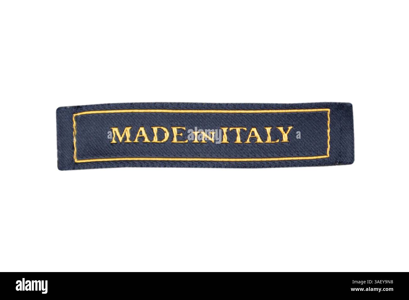 Label with Made in italy sign isolated on white background. Made in ...