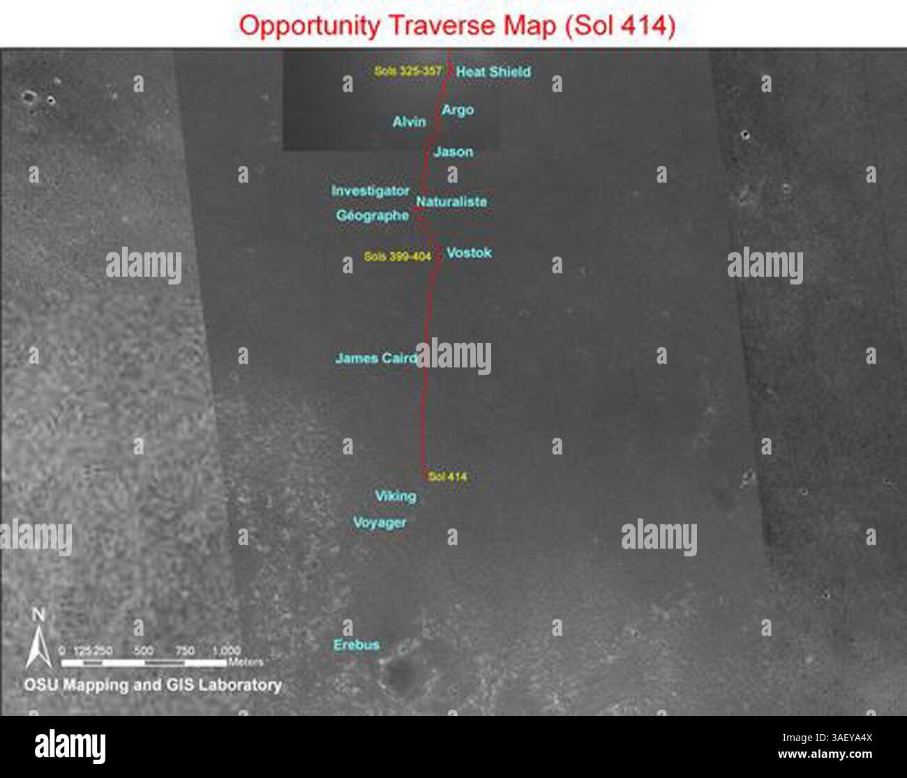 Mar 24, 2005; Edwards, CA, USA; Opportunity's Fast Progress Southward ...