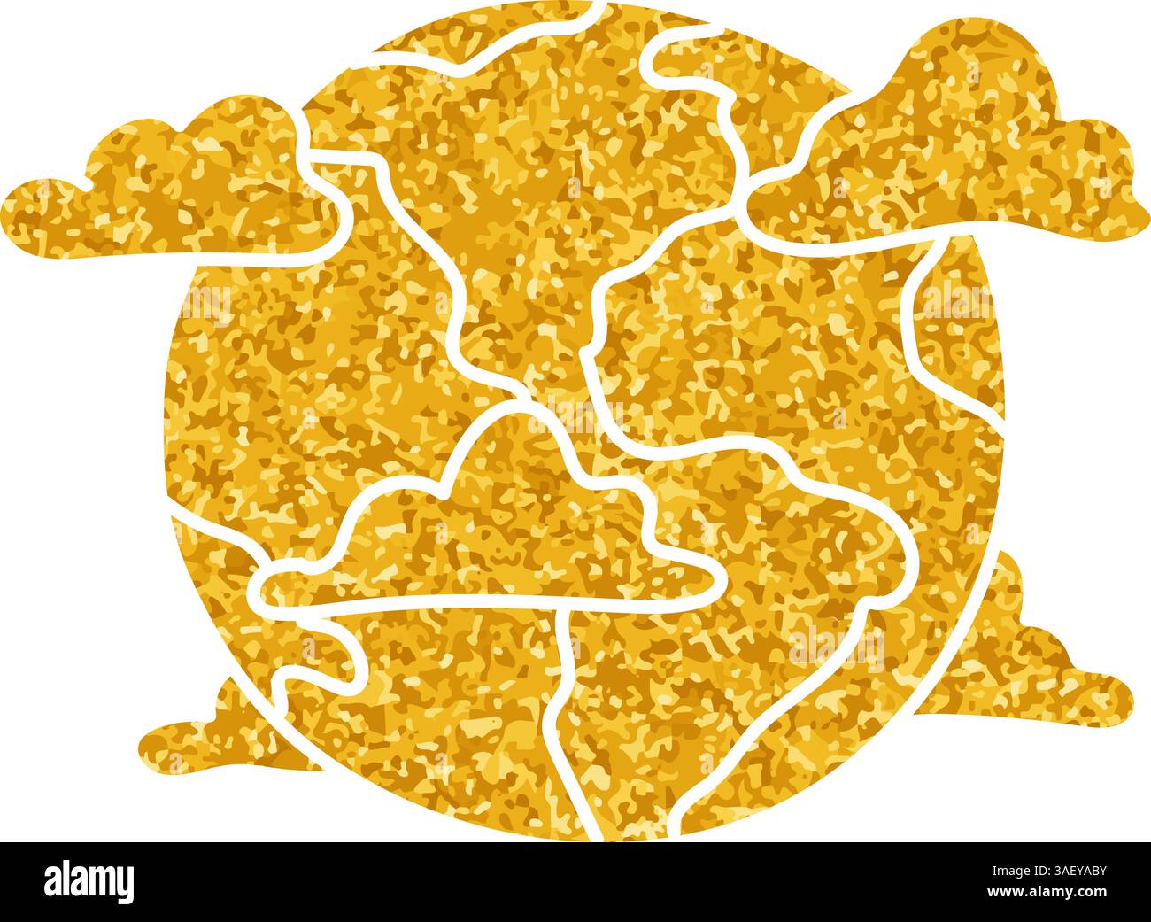 Earth globe drawing in gold color style Stock Vector Image & Art - Alamy