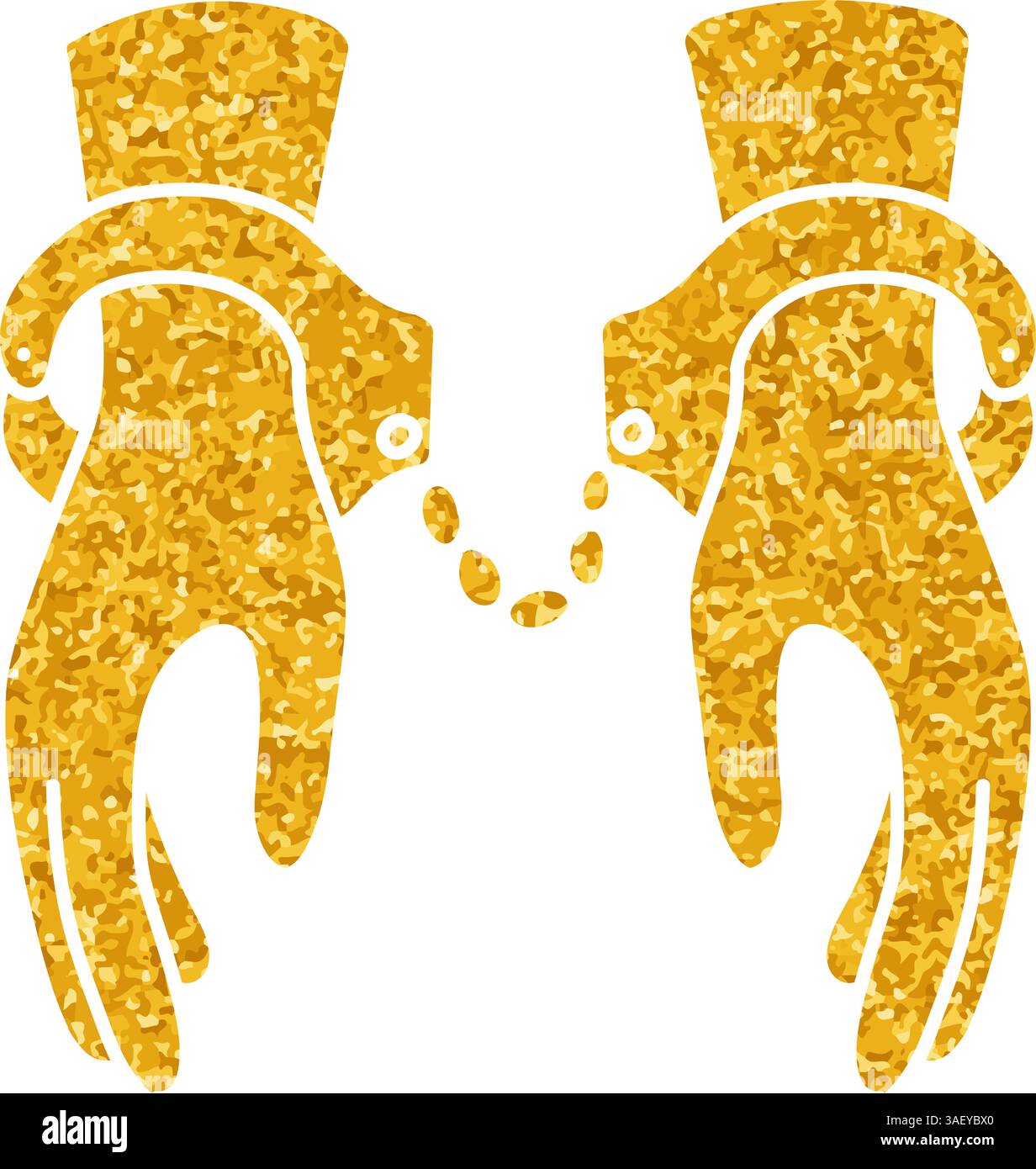 Handcuffed hands drawing in gold color style Stock Vector Image & Art ...