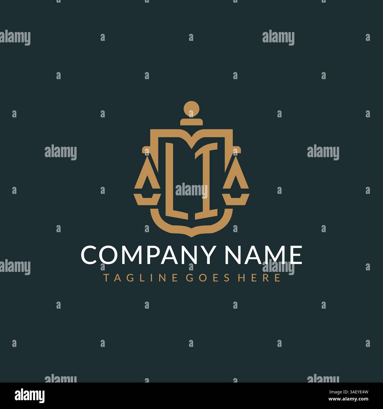 Initial LI logo for law firm with luxury modern scale and shield icon ...