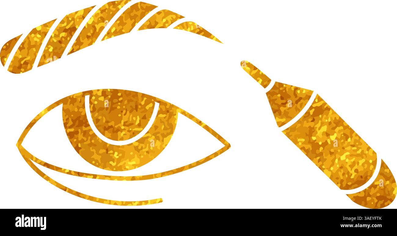 Eyebrow pencil drawing in gold color style Stock Vector Image & Art - Alamy