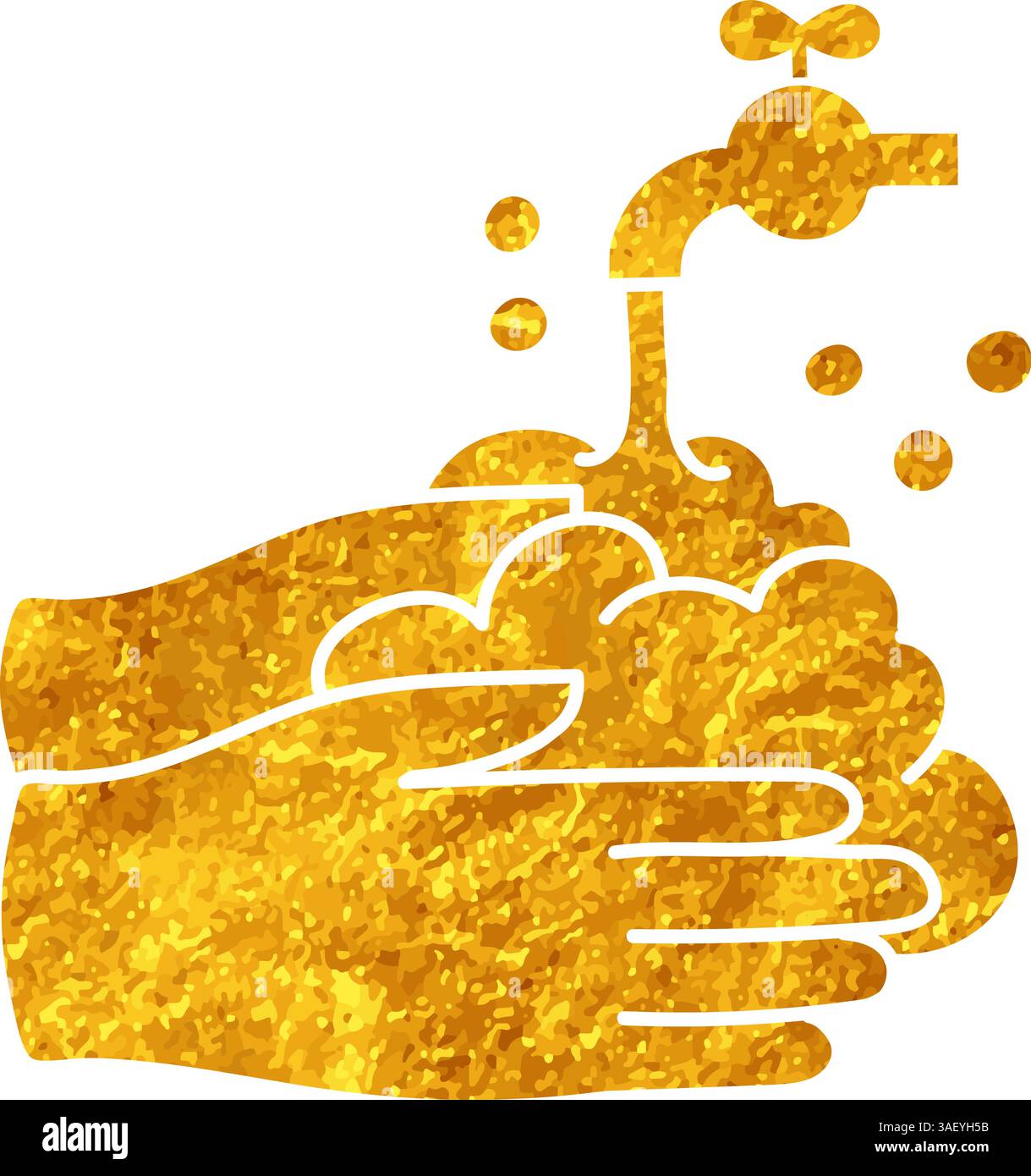 Hand washing drawing in gold color style Stock Vector Image & Art - Alamy