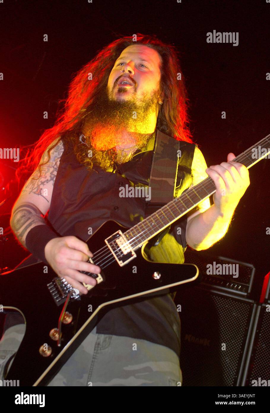 Dec 09, 2004; Pittsburgh, PA, USA; File Photo. Guitarist 'Dimebag ...