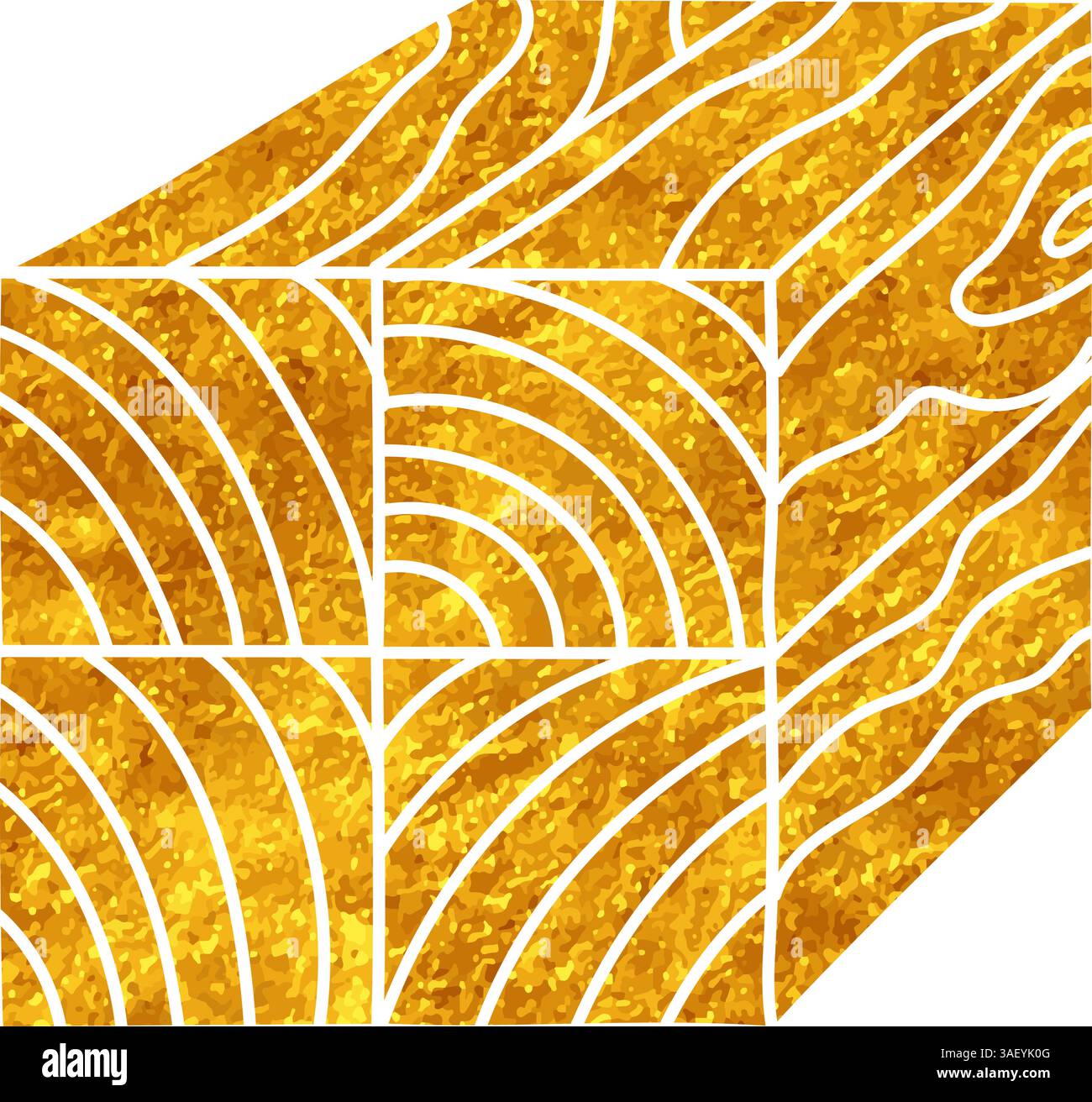 Wood post stacked marking drawing in gold color style Stock Vector ...