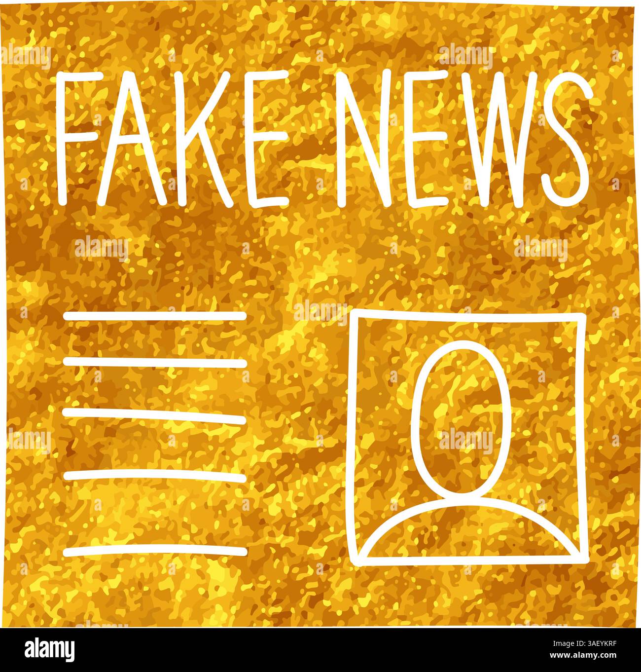Fake news newspaper drawing in gold color style Stock Vector Image ...
