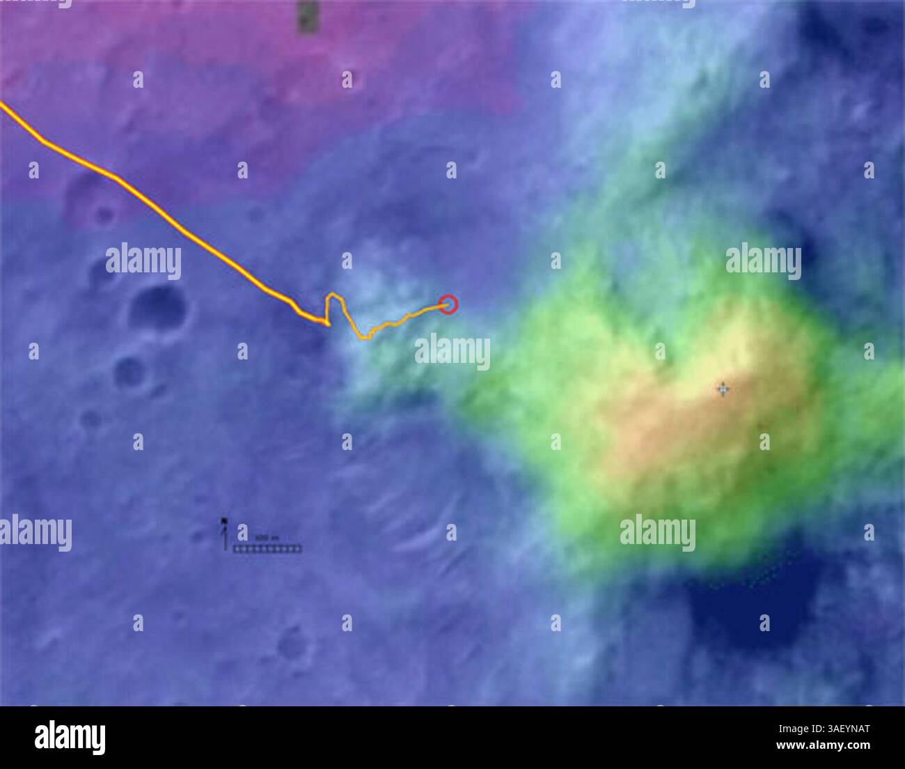 Dec 04, 2004; Edwards, CA, USA; Digital Elevation Map of Spirit's Trek ...