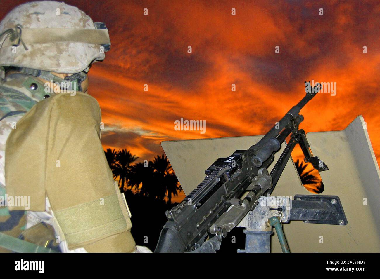 Dec 07, 2004; Yusufiyah, Iraq; A Marine attached to the 24th Marine ...
