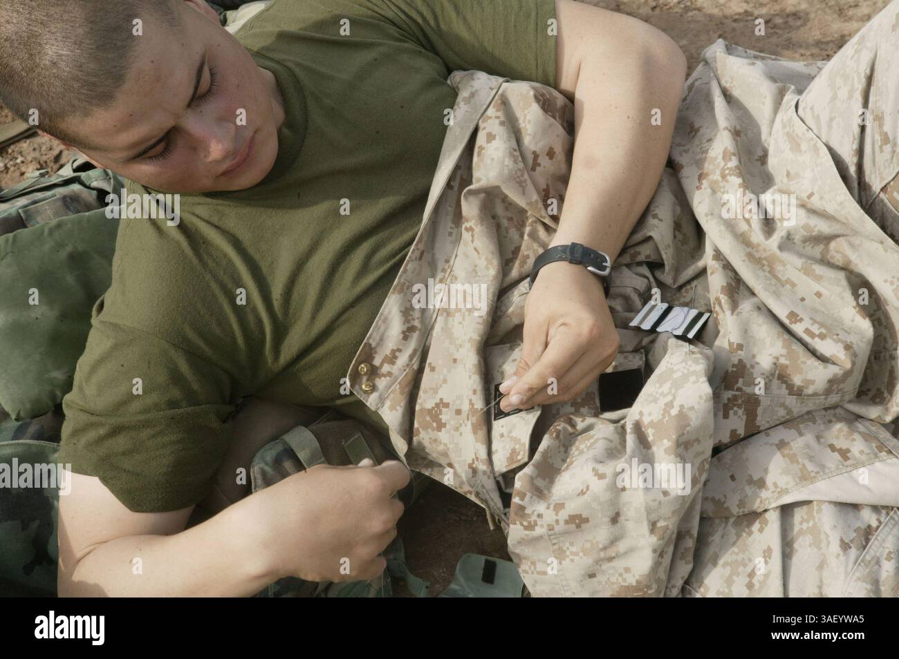 Nov 07, 2004; Camp Baharia, Iraq; A U.S. Marine with Company I, 3rd ...