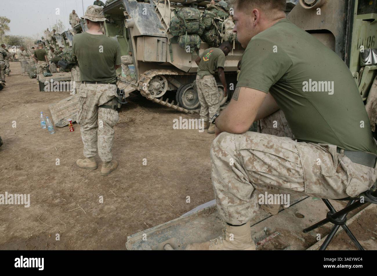 Nov 07, 2004; Camp Baharia, Iraq; A U.S. Marine with Company I, 3rd ...