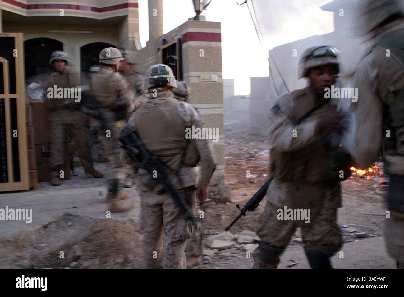 Dec 01, 2004; Fallujah, Iraq; Marines with Bravo Company, Battalion ...