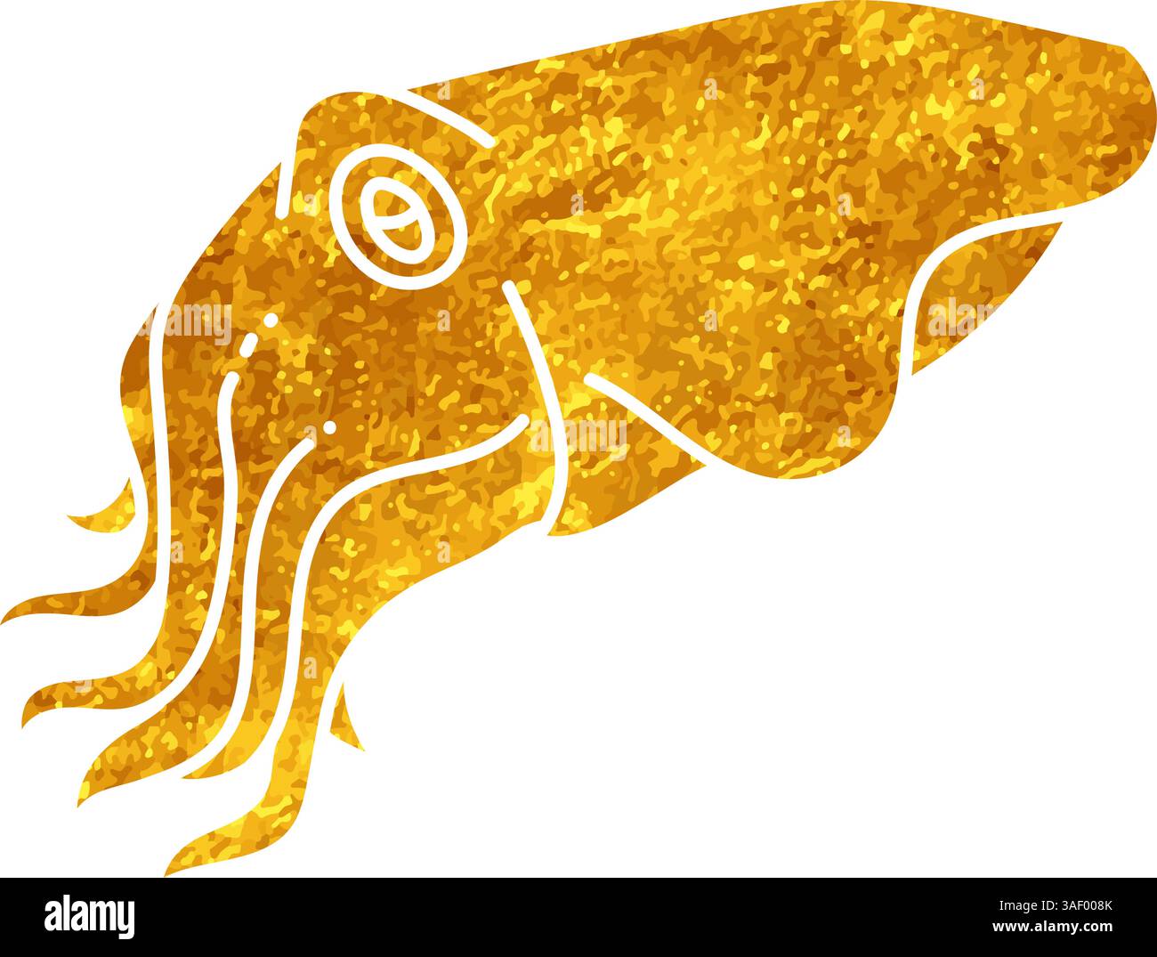 Squid drawing in gold color style Stock Vector Image & Art - Alamy