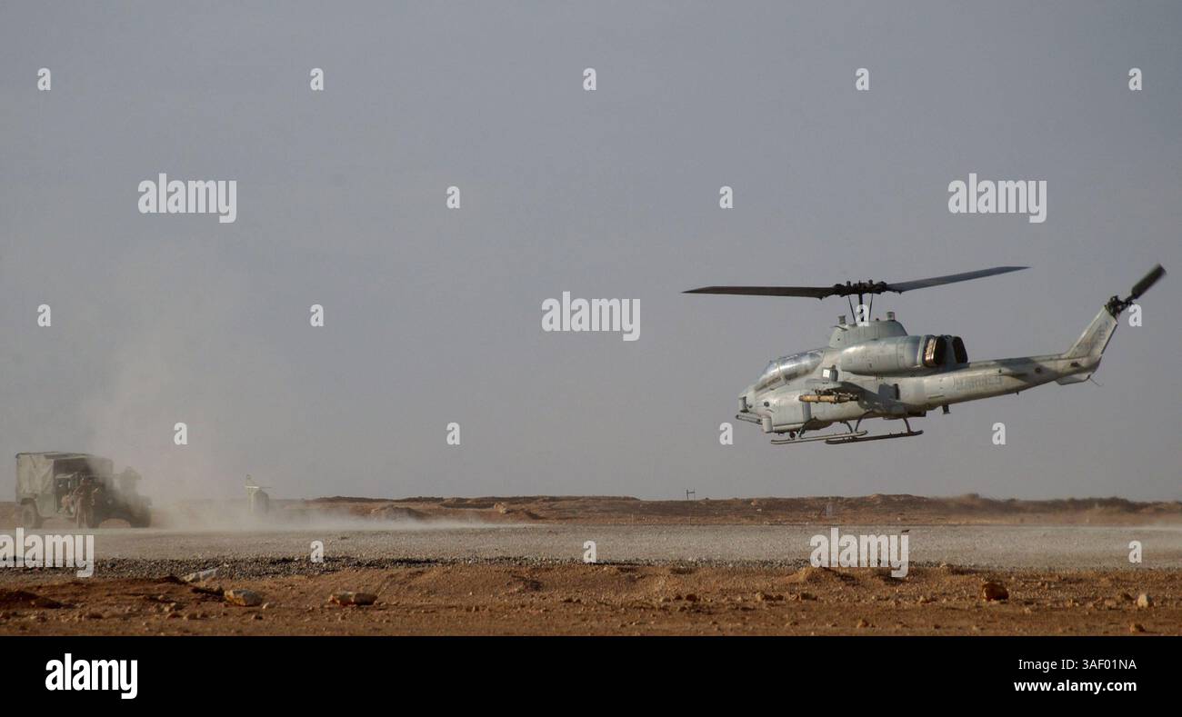 Nov 11, 2004; Al Asad, Iraq; An AH-1W Super Cobra with Marine Light ...