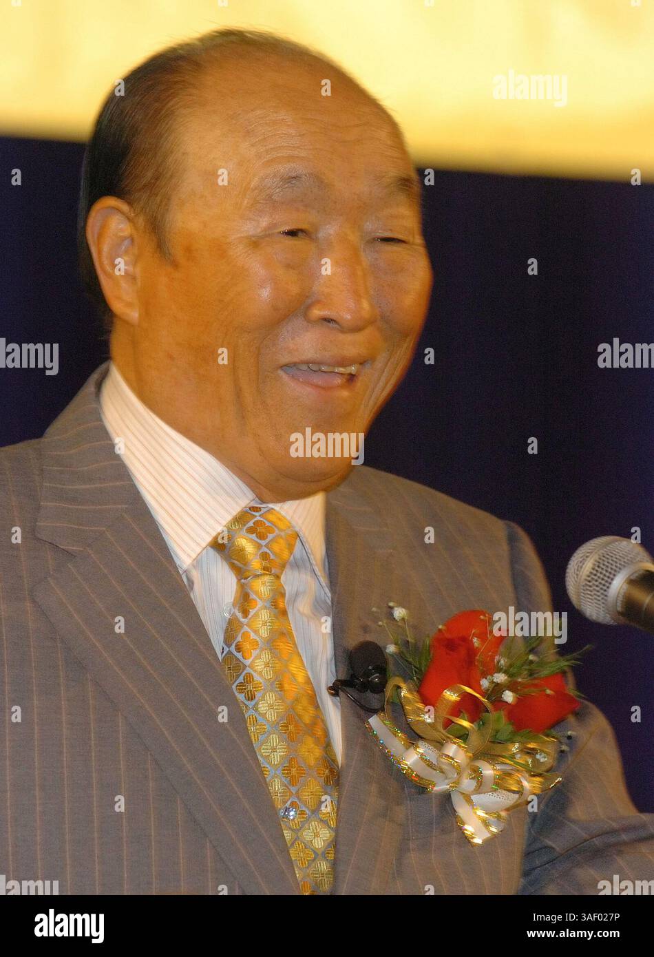 Jun 28, 2005; Los Angeles, CA, USA; Reverend SUN MYUNG MOON delivers a ...