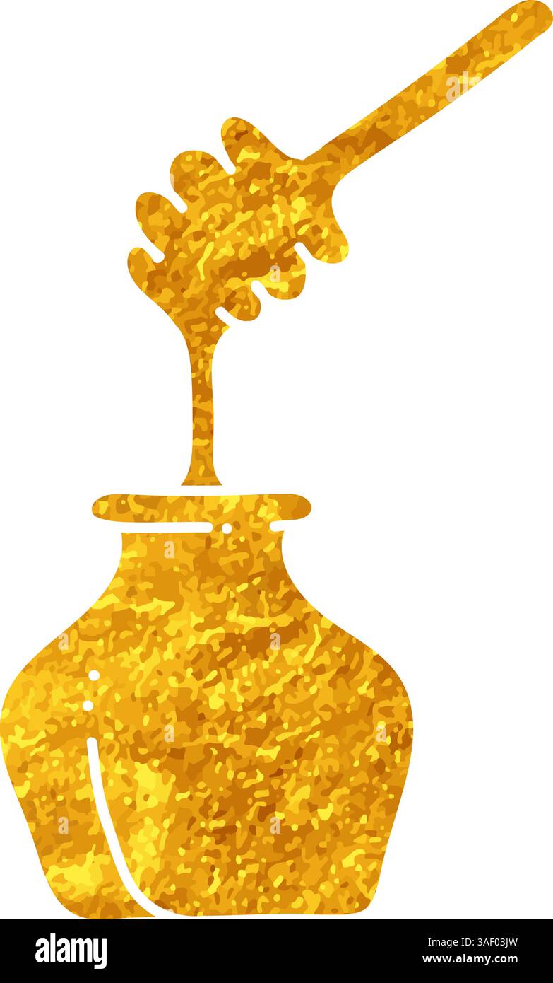 Honey drawing in gold color style Stock Vector Image & Art - Alamy