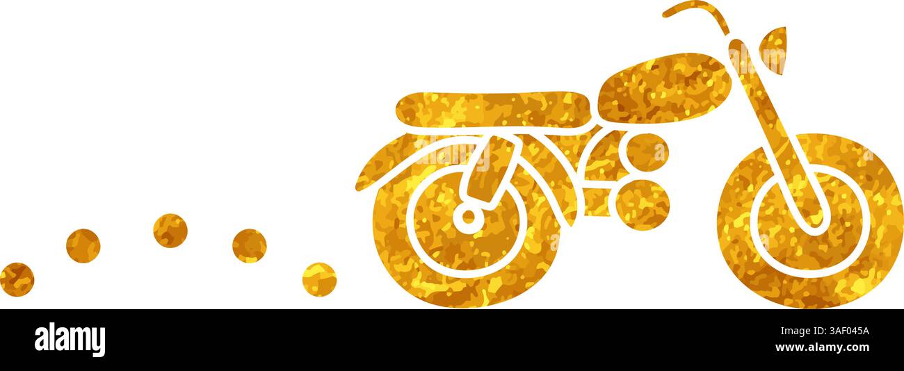 drawing in gold color style map motorcycle route icon Stock Vector ...