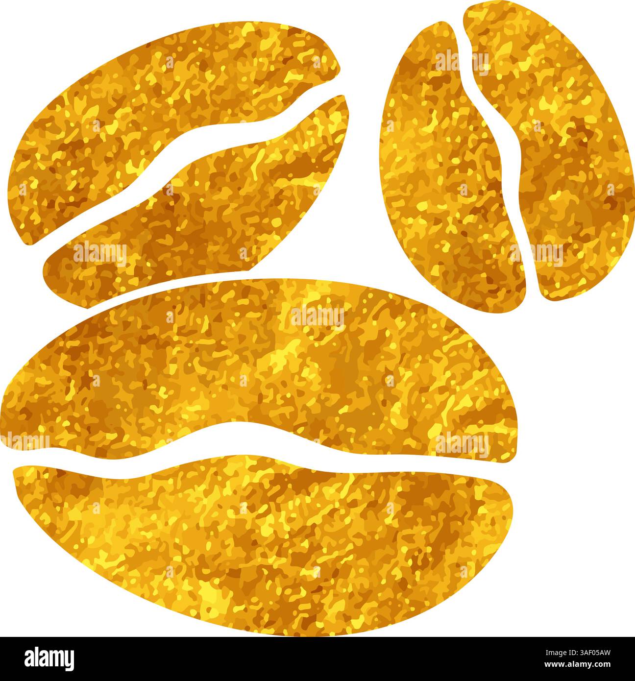 Coffee beans drawing in gold color style Stock Vector Image & Art - Alamy
