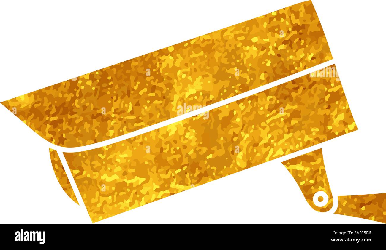 Outdoor cctv camera drawing in gold color style Stock Vector Image ...