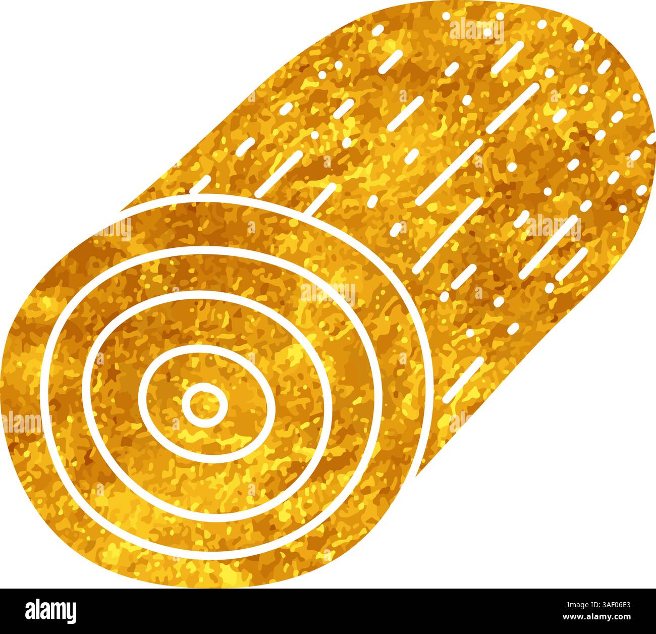 Single wood log drawing in gold color style Stock Vector Image & Art ...