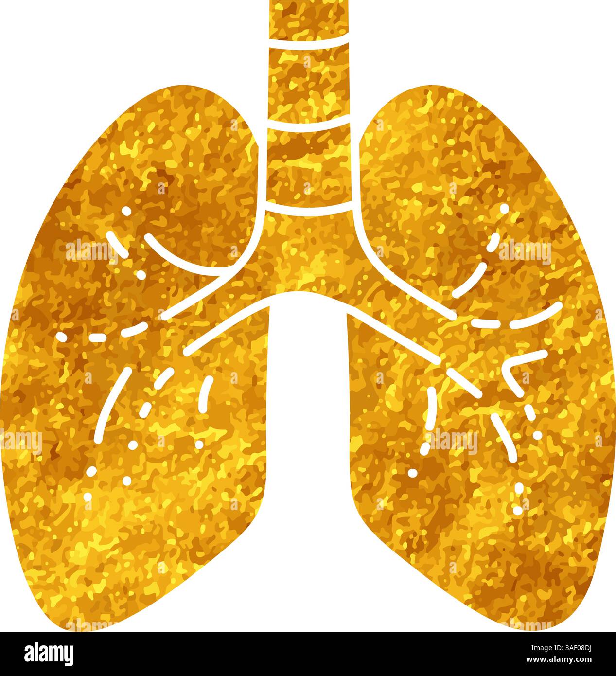 Healthy human lungs drawing in gold color style Stock Vector Image ...