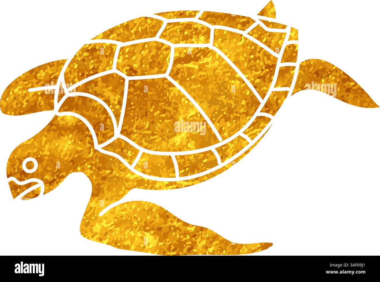 Sea turtle drawing in gold color style Stock Vector Image & Art - Alamy