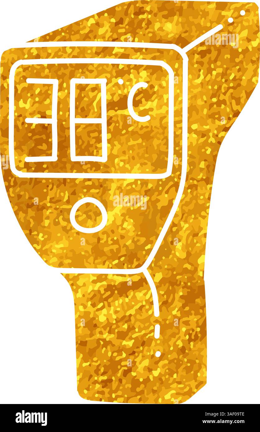 Digital thermo gun icon body temperature checking instrument drawing in ...