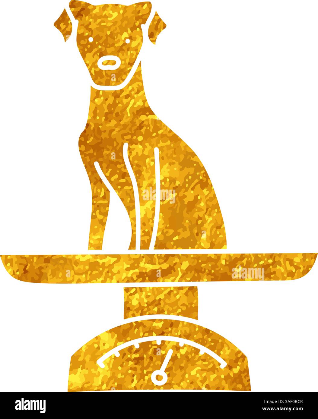 Vet animal weight scale drawing in gold color style Stock Vector Image ...