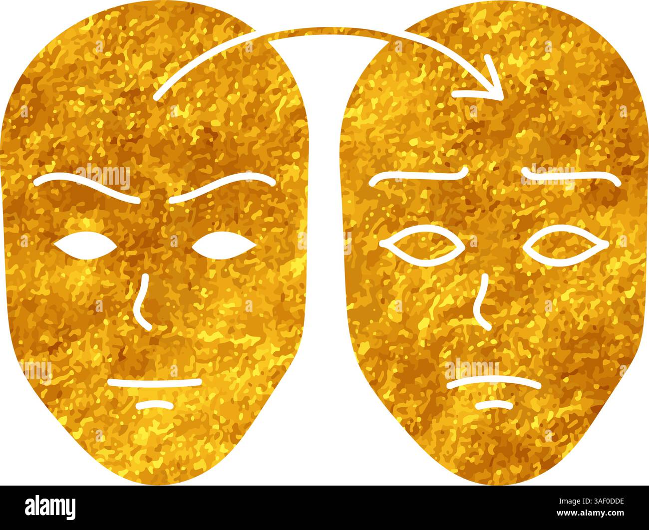 Deep fake icon face swap drawing in gold color style Stock Vector Image ...