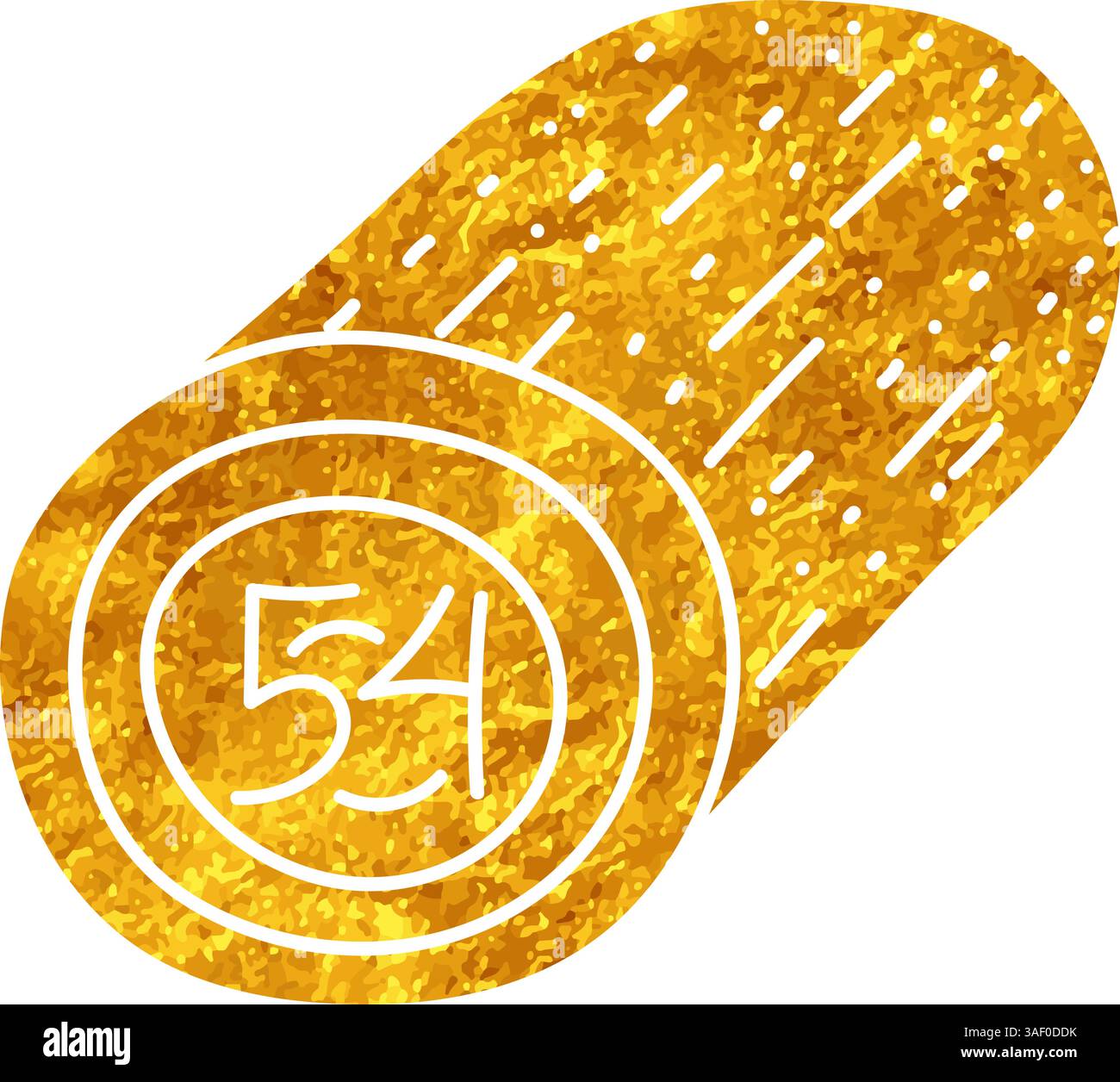 Single wood log with marking drawing in gold color style Stock Vector ...